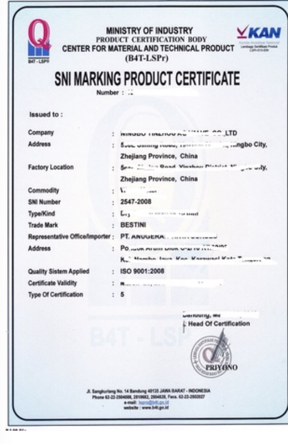 印尼SNI认证介绍，价格周期及测试标准